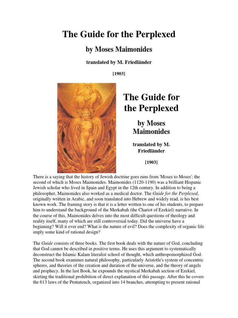 The Guide For The Perplexed | PDF | Maimonides | Talmud