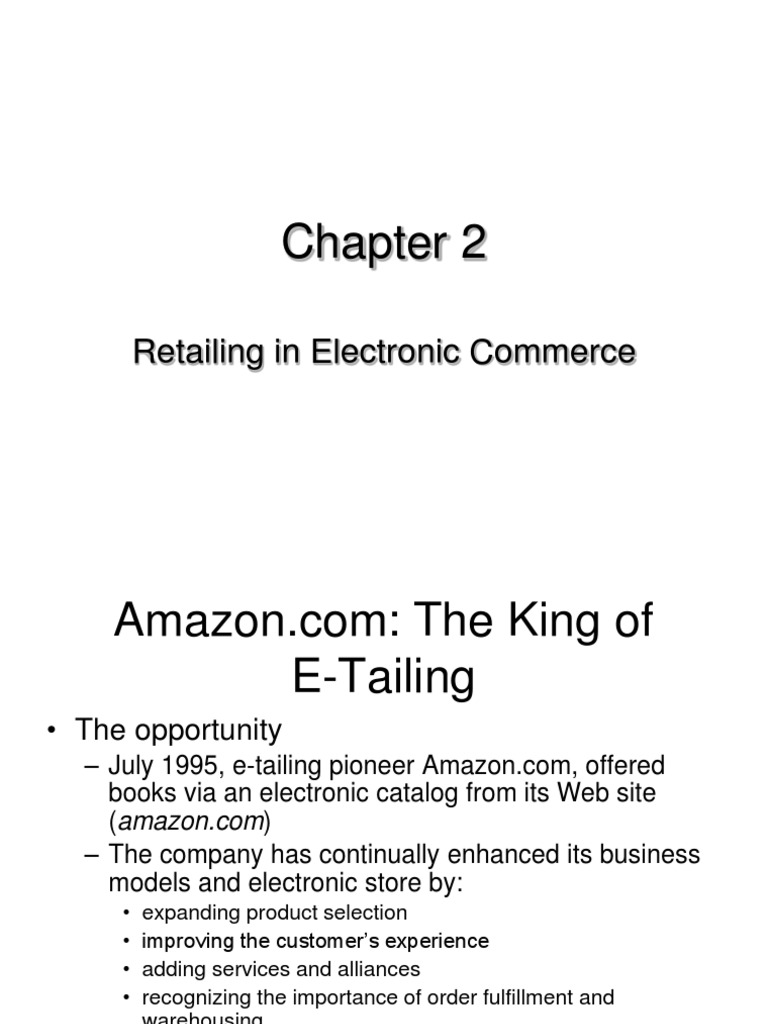 Chapter 2: Retailing in Electronic Commerce | PDF | E Commerce | Online Shopping