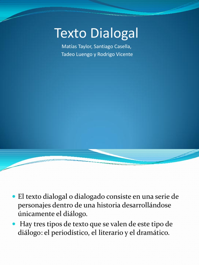 Características del Texto Dialogado | PDF
