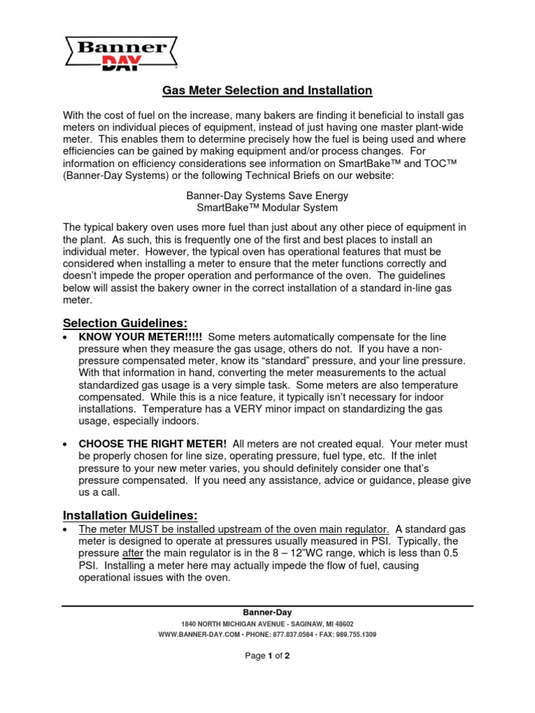 Plugin-Gas Meter Selection and Installation | PDF | Metre | Pressure