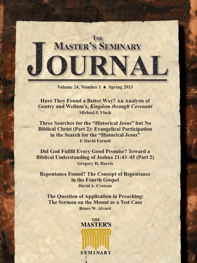 Master Seminary Journal 24.1 | PDF | Dispensationalism | Covenant Theology