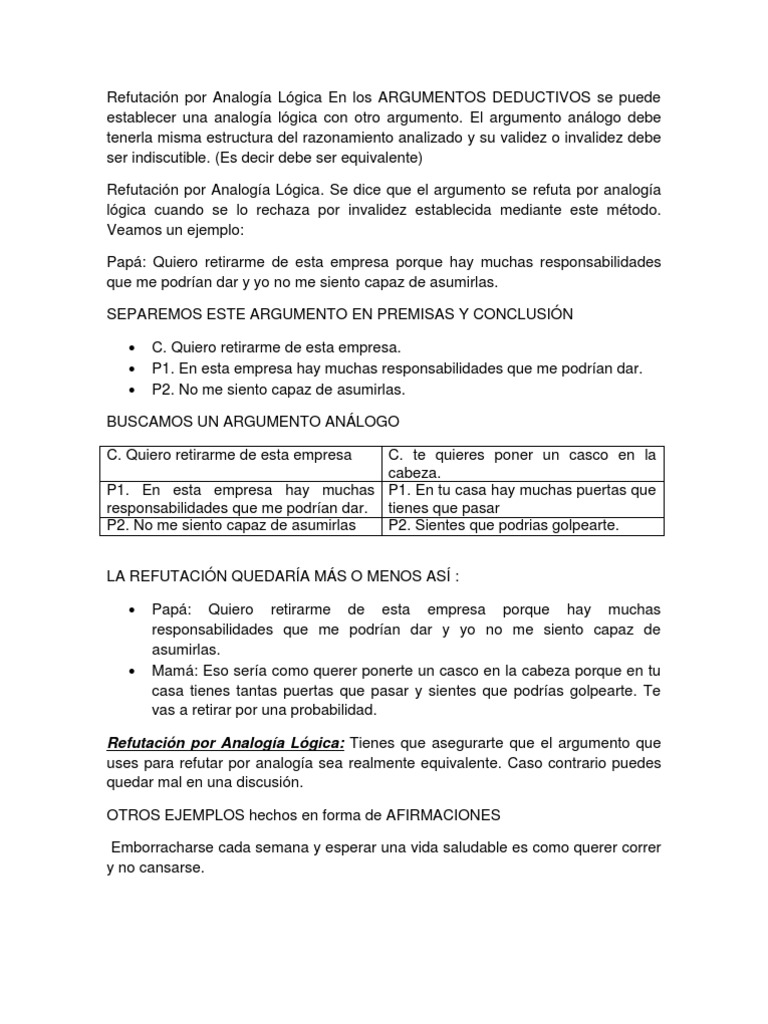 Refutación por Analogía Lógica | PDF | Artes del Lenguaje y ...
