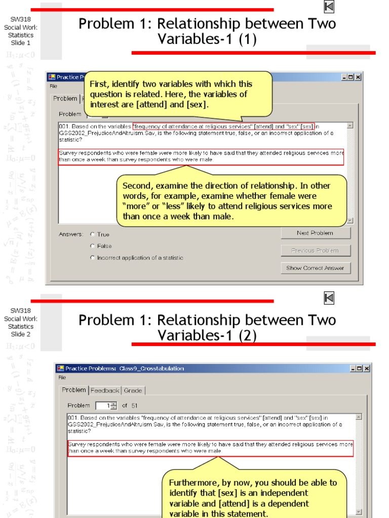 Problem 1: Relationship Between Two Variables-1 (1) : SW318 Social Work ...