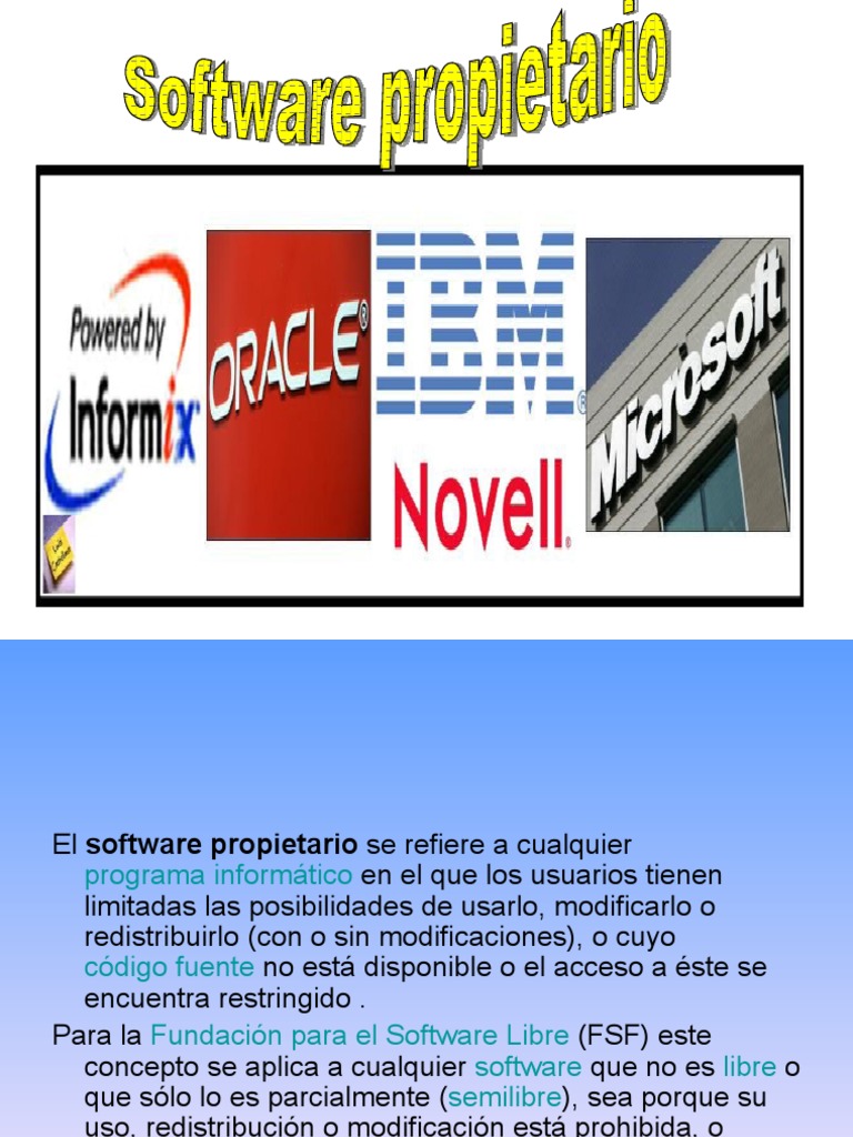 Presentacion Software Propietario | PDF | Software propietario | Software