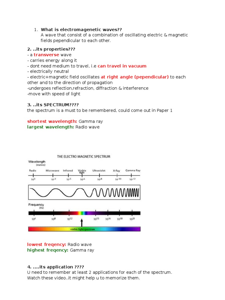Applications of Electromagnetic Waves | PDF | Science & Mathematics