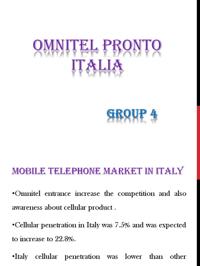 Omnitel Pronto Italia | PDF | Mobile Phones | Italy