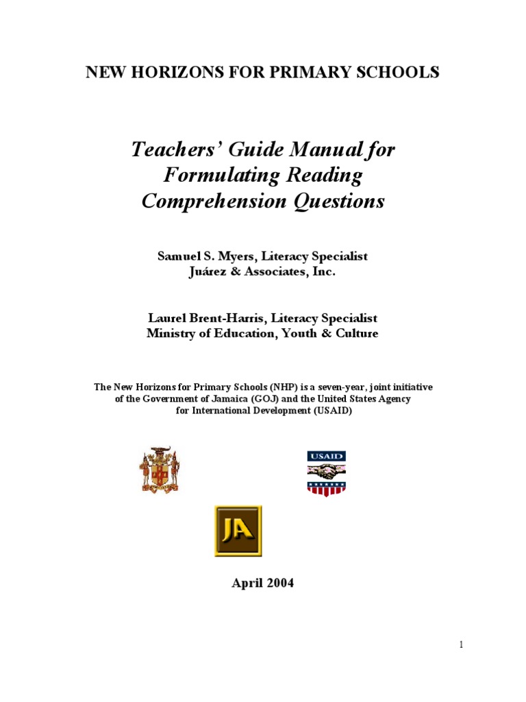 Reading Comprehension Guide for Teachers | PDF | Reading Comprehension ...