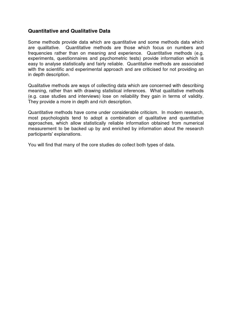 Quantitative and Qualitative | PDF | Career & Growth | Self-Improvement