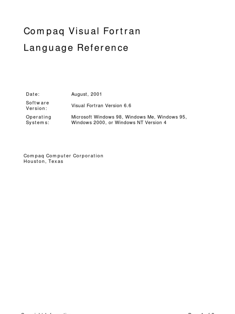 Compaq Visual Fortran Pdf Subroutine Parameter Computer Programming