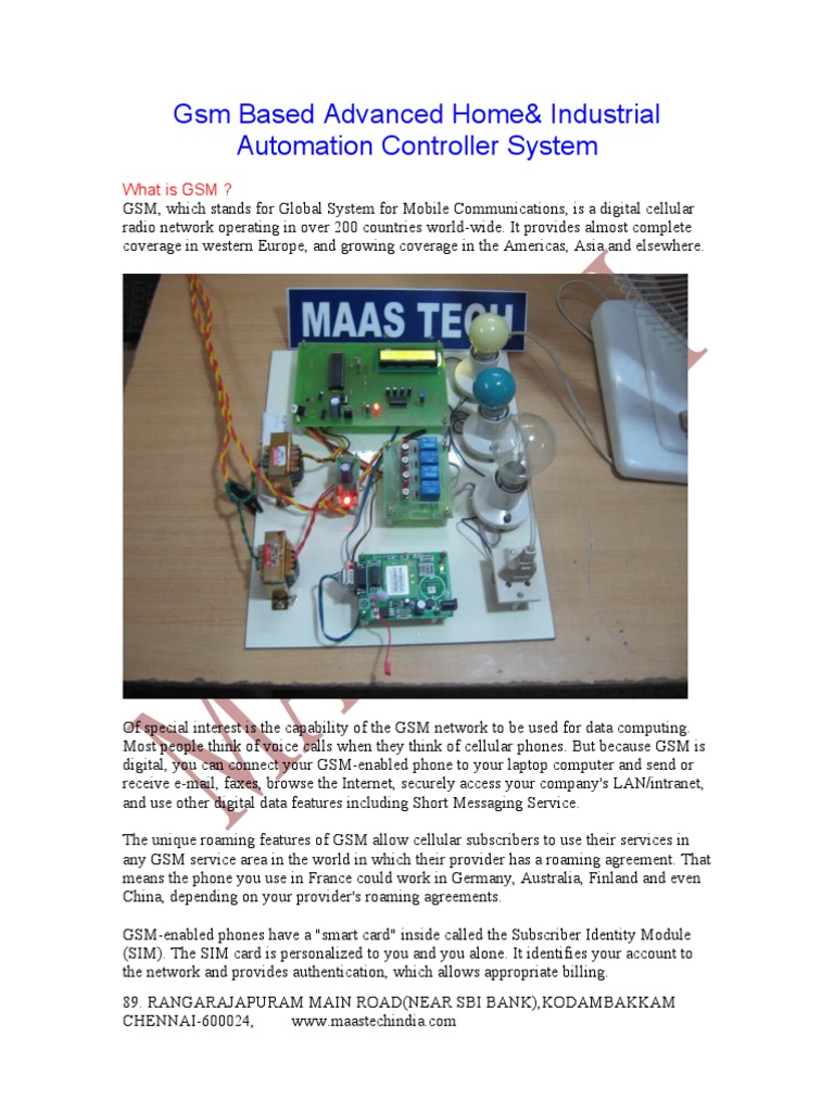 GSM Based Advanced Home Industrial Automation Controller System | PDF ...