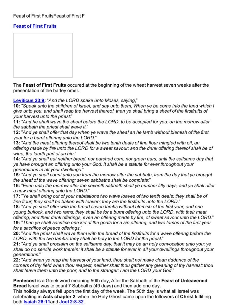 Understanding the Feast of First Fruits | PDF | Sacrifice | New Covenant