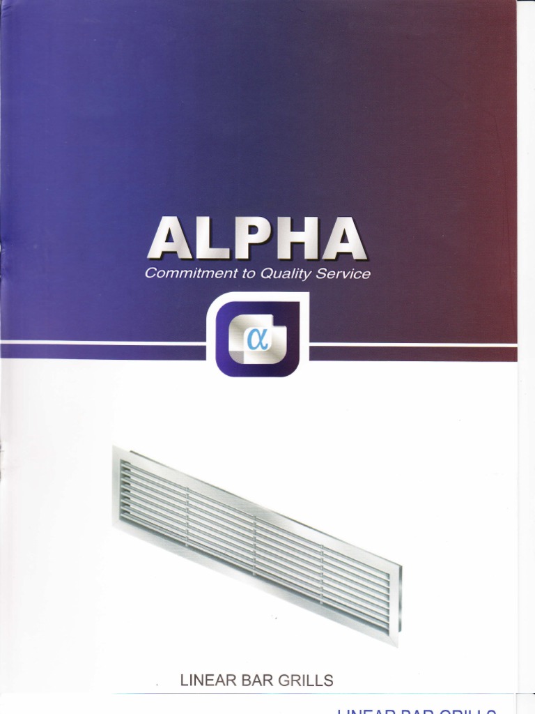 Alpha Linear Bar Grills | PDF | Duct (Flow) | Building Engineering