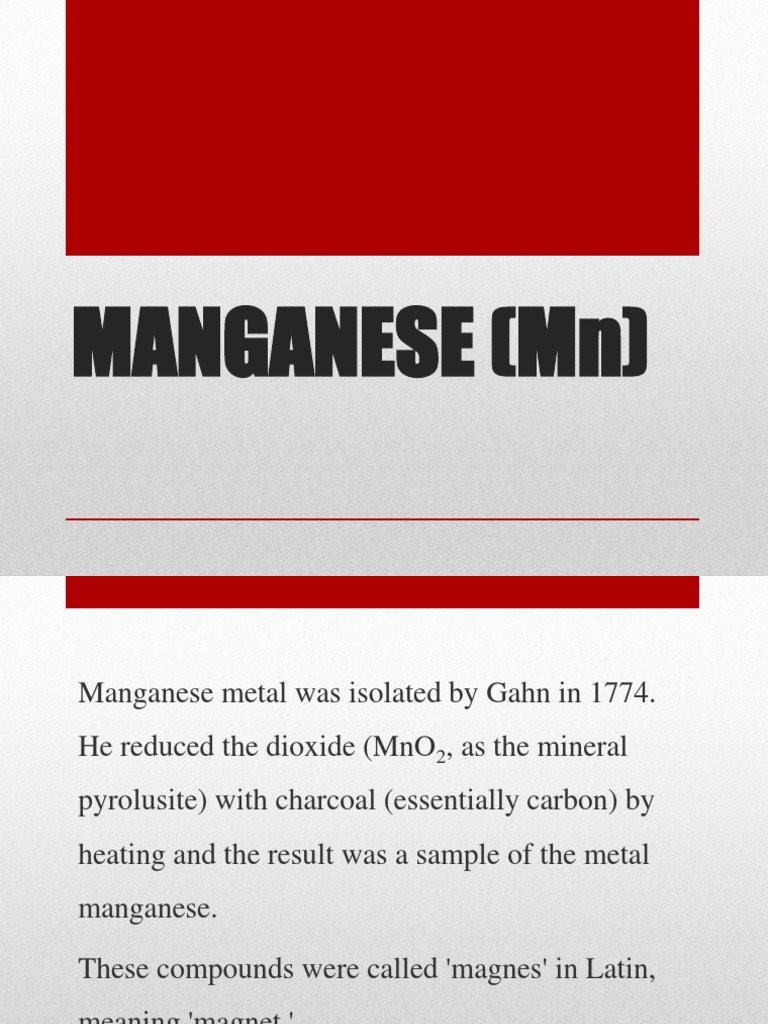 Manganese | PDF | Manganese | Chemical Compounds