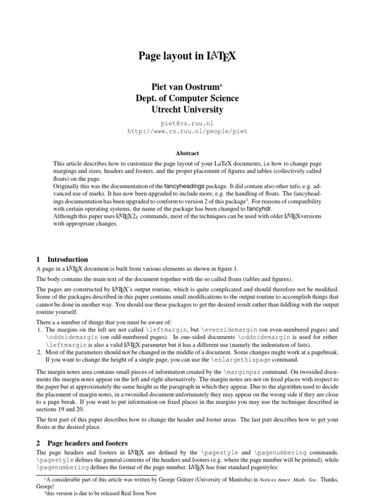 Customize LaTeX Page Layout Guide | PDF | Teaching Methods & Materials ...