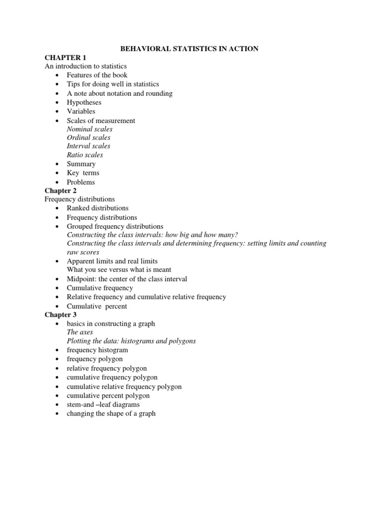 Behavioral Statistics in Action | PDF | Analysis Of Variance | Variance
