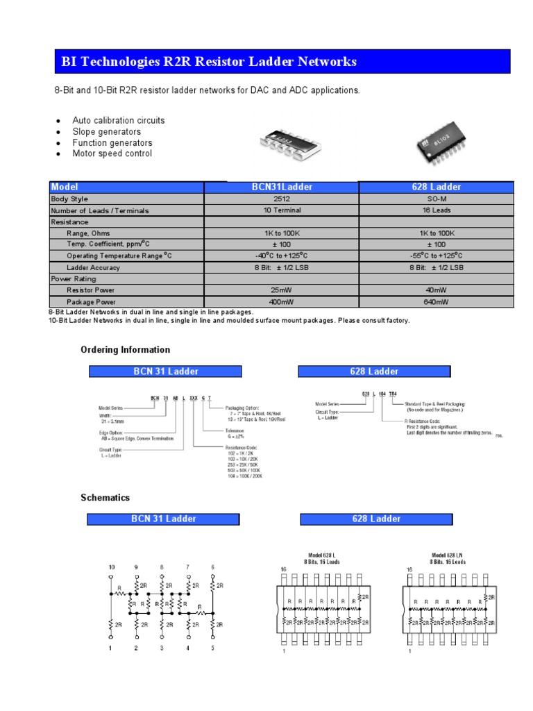 BI Technologies R2R Resistor Ladder Networks | PDF | Analog To Digital ...