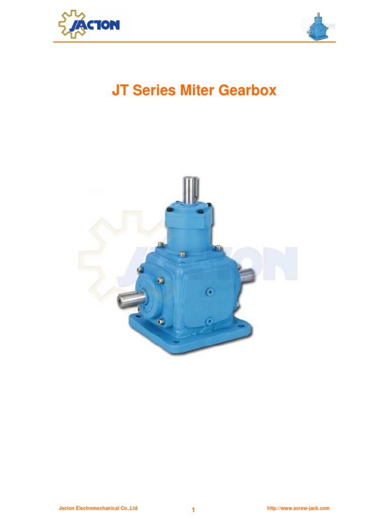 JT Series Miter Gearbox: Jacton Electromechanical Co.,Ltd | PDF ...