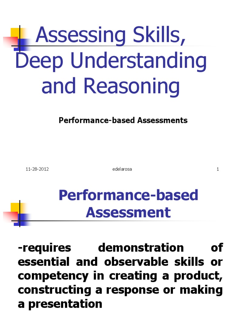 Performance-Based Assessment Insights | PDF