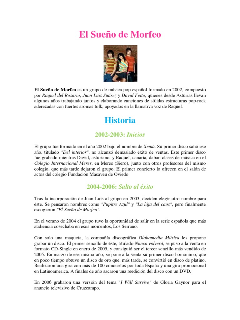 El Sueño de Morfeo | PDF | Música grabada | Musica Popular