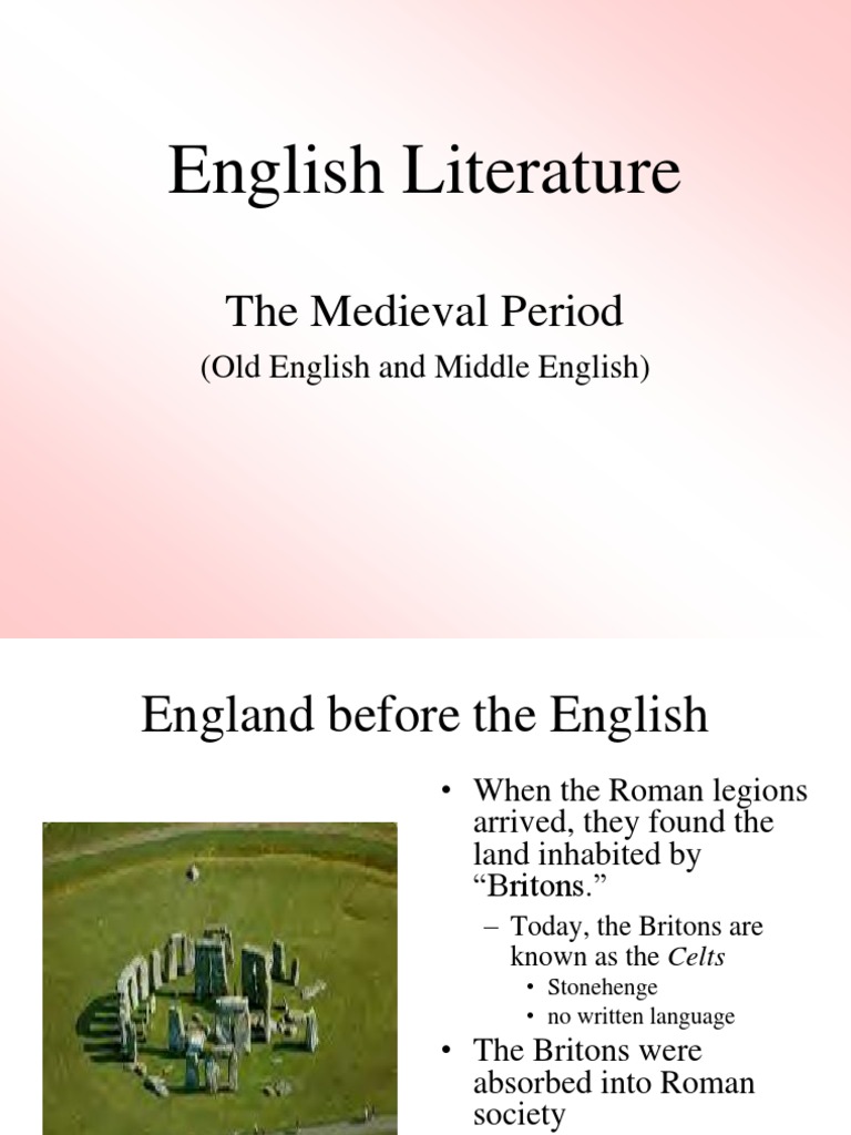 Medieval Period | PDF | Anglo Saxons | Medieval Literature