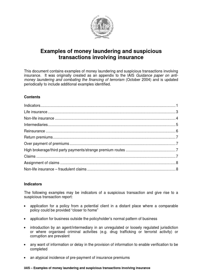 Examples of Money Laundering | PDF | Finance & Money Management | Law