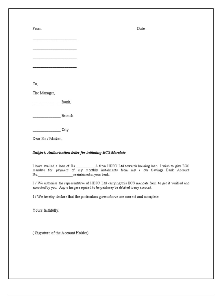 Ecs Form | PDF | Debit Card | Clearing (Finance)
