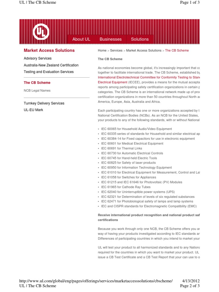 Cb Scheme Pdf International Electrotechnical Commission
