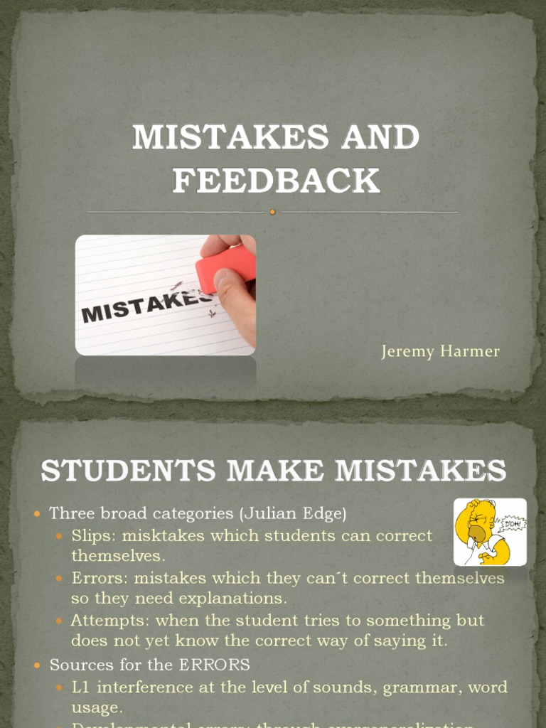 Mistakes and Feedback | PDF | Career & Growth | Language Arts & Discipline