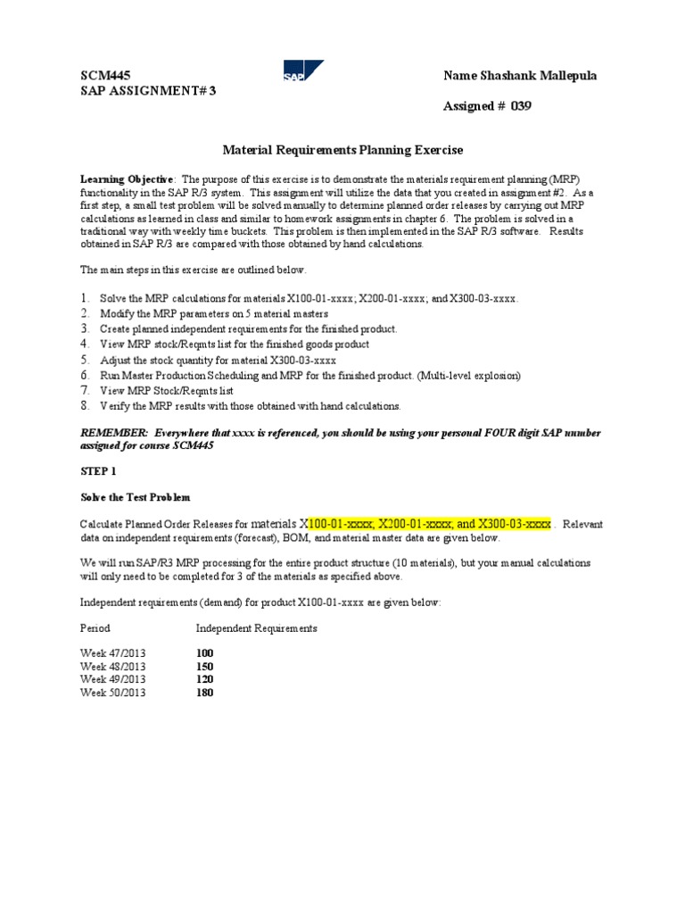 SCM445 SAP3 V SPR13 | PDF | Computing | Production And Manufacturing