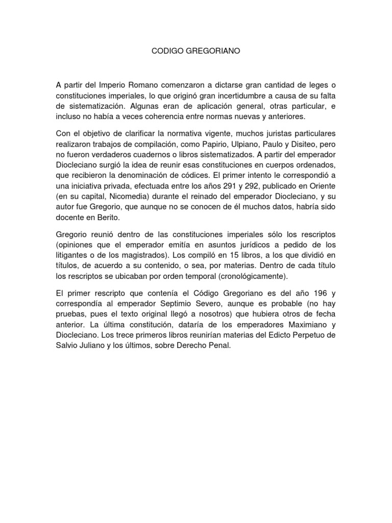 Codigo Gregoriano | PDF | Historia