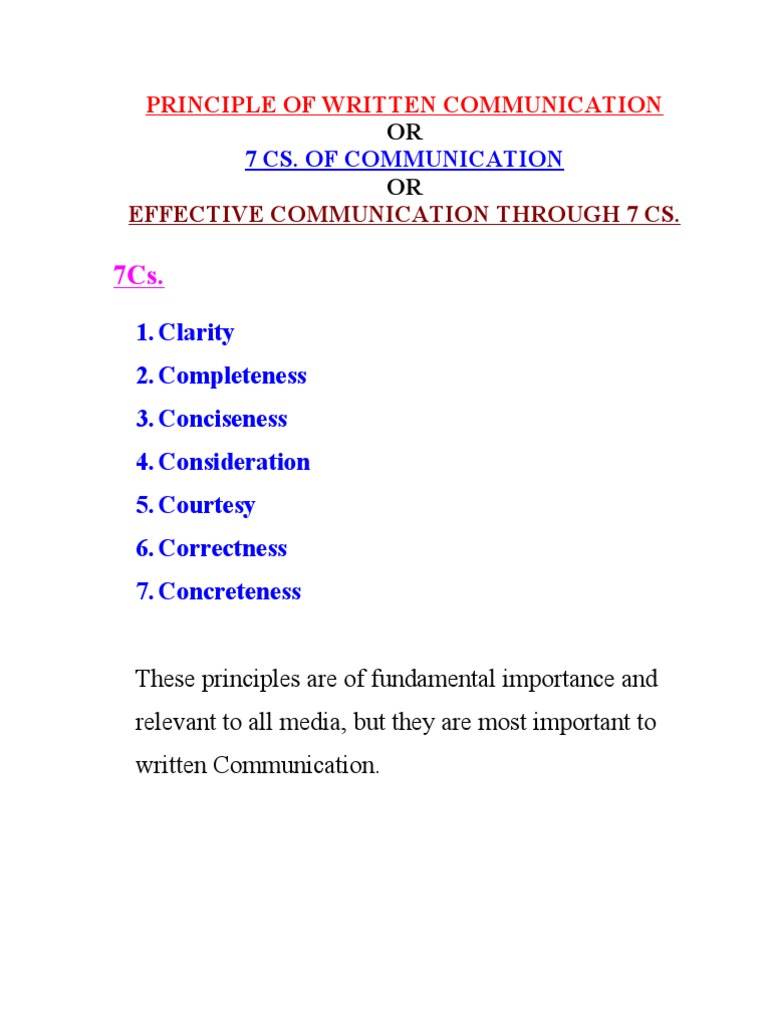 7 Principles of Communication | PDF | Code | Integrity