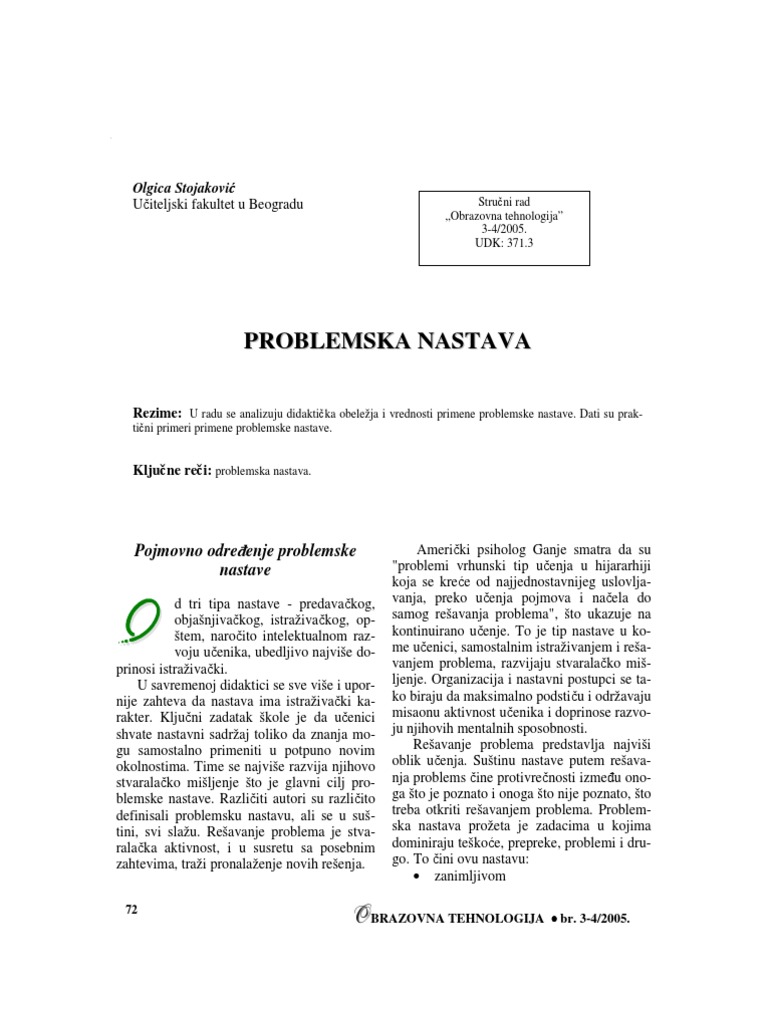 Problemska Nastava | PDF