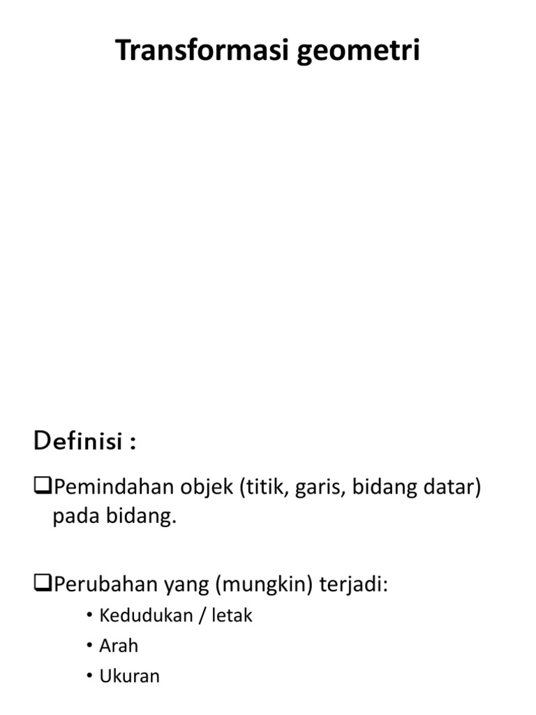 Transformasi Geometri Kul 2 Web | PDF | Metode & Bahan Ajar | Sains & Matematika