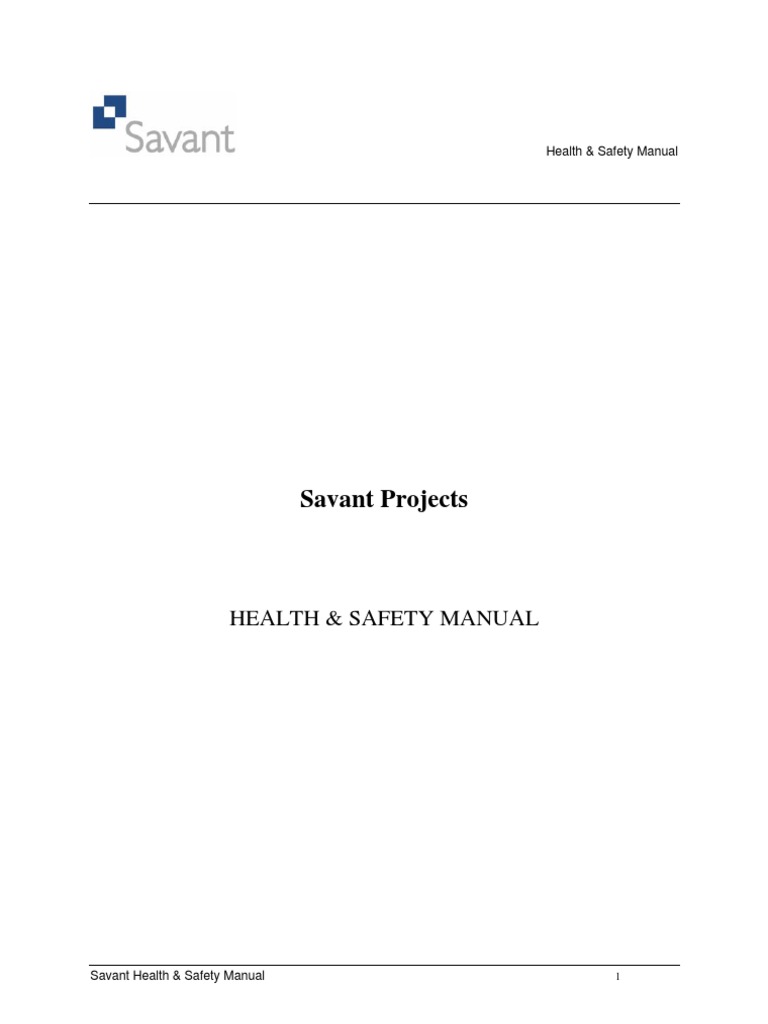 Savant Health & Safety Manual Overview | PDF | Stairs | First Aid