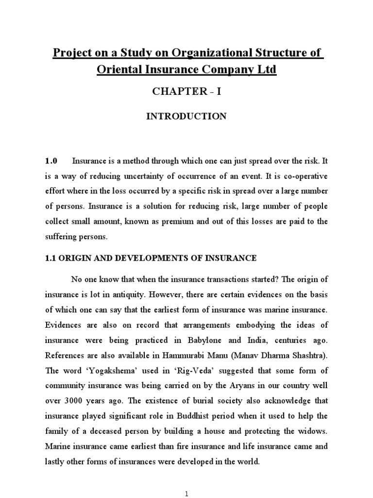 Organizational Structure of Oriental Insurance Company LTD | Download ...