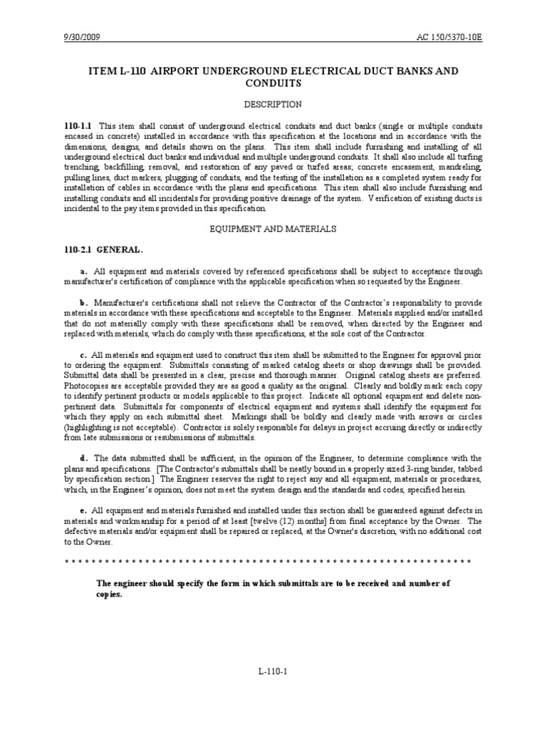 Airport Underground Electrical Duct Banks and Conduits | PDF | Duct ...