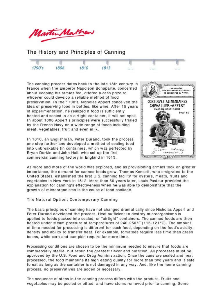 History of Canning | PDF | Canning | Food Preservation