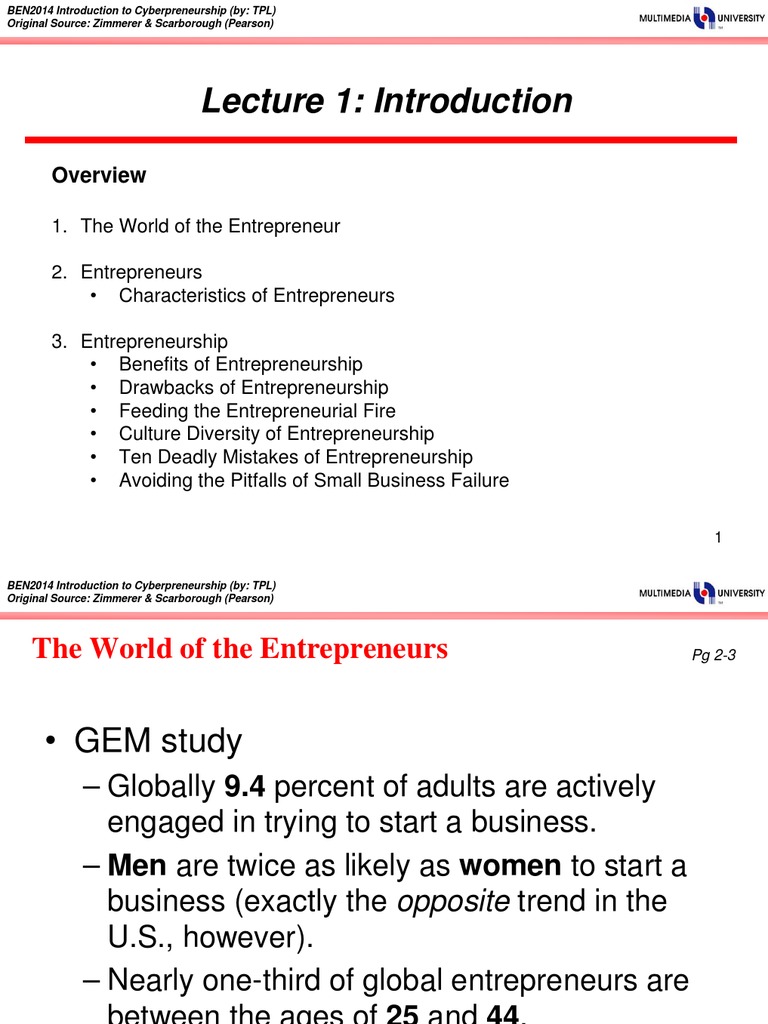 Lec1 Introduction Stud | PDF | Entrepreneurship | Economies