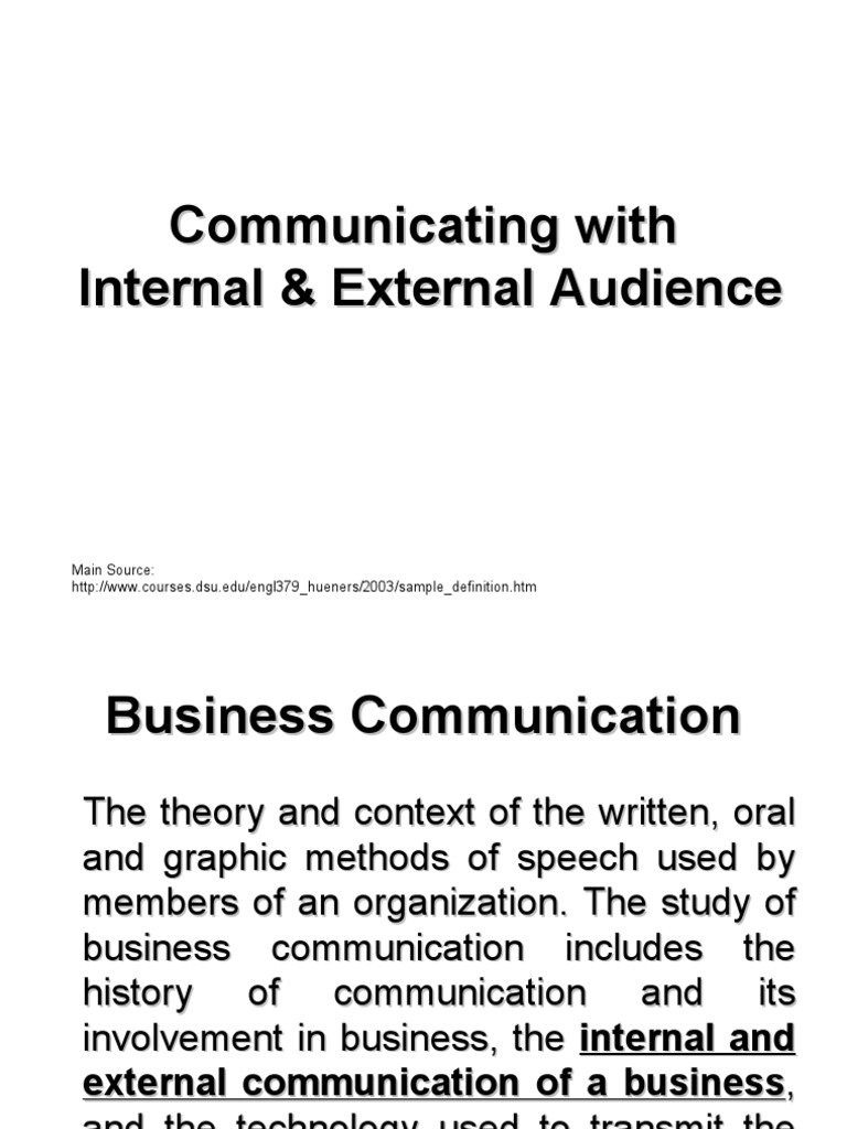 Communicating With Internal & External Audience | PDF | Communication ...