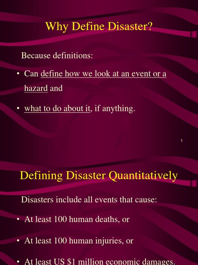 Why Define Disaster? | PDF | Emergency Management | Disaster And Accident