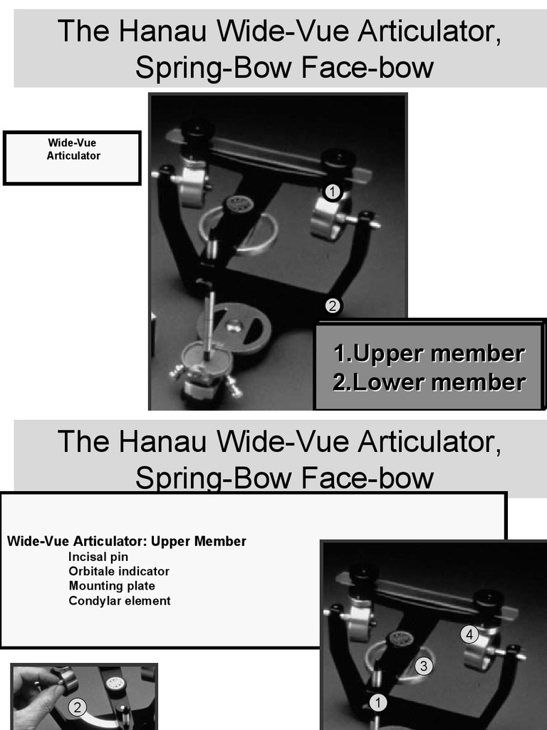 Hanau Wide-Vue Articulator Components | PDF | Dentistry | Dentistry ...