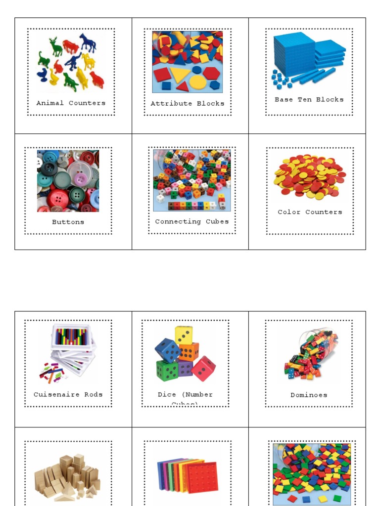Free Math Manipulative Labels | PDF