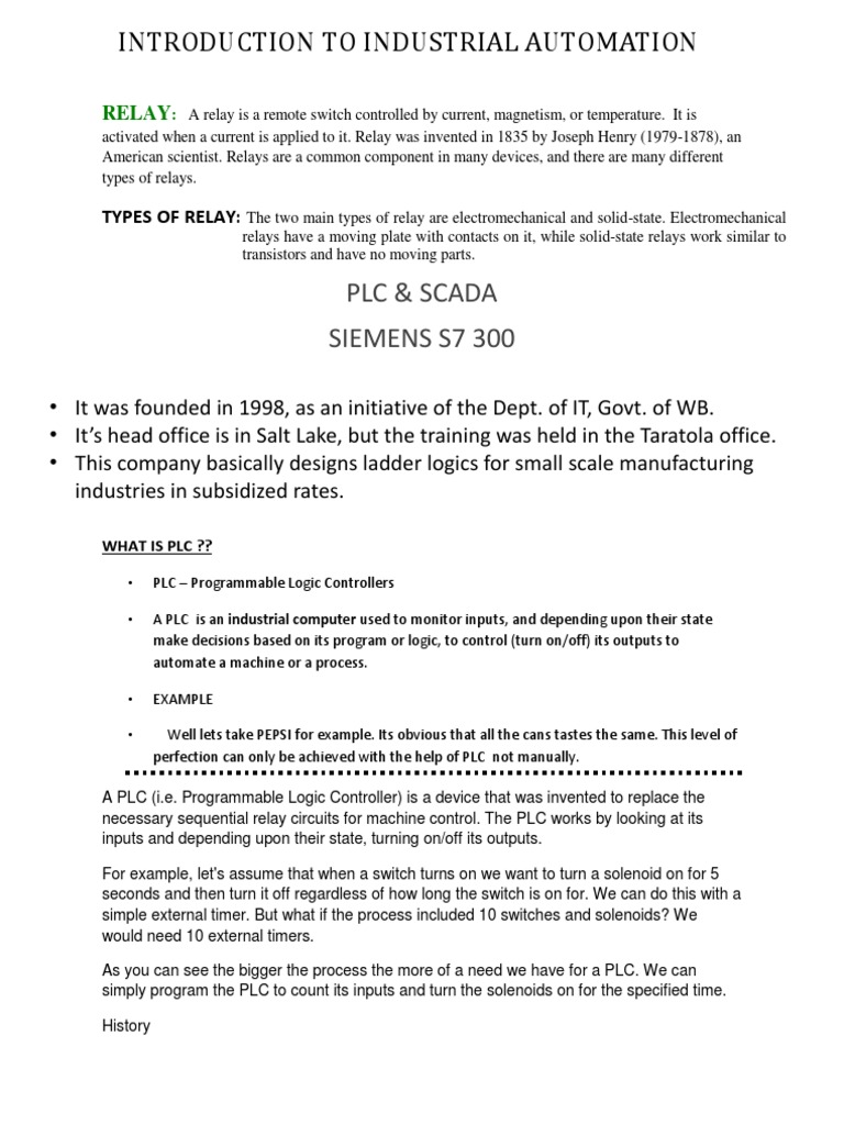 An Introduction to Industrial Automation: Relays, PLCs, Components ...