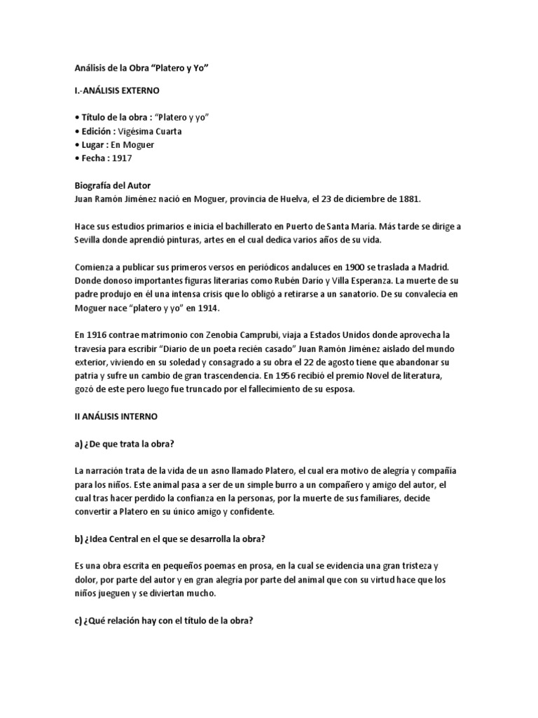 formato Celsius Gratificante platero y yo figuras literarias Sinewi ...