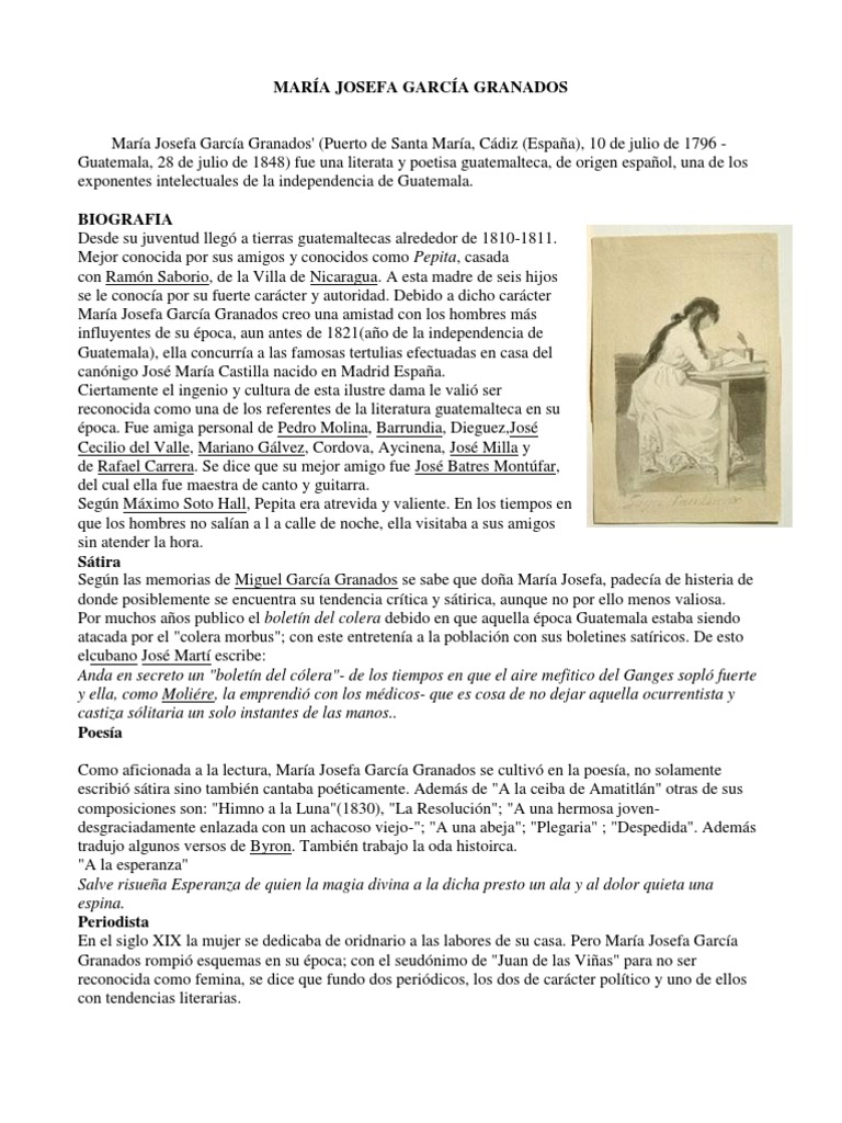 Biografía de María Josefa García Granados | PDF