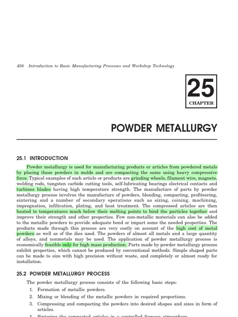Powder Metallurgy | PDF | Sintering | Metallurgy