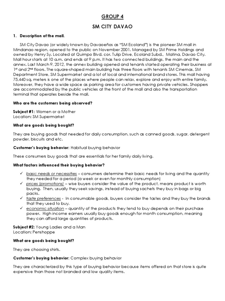 SM | PDF | Shopping Mall | Behavior