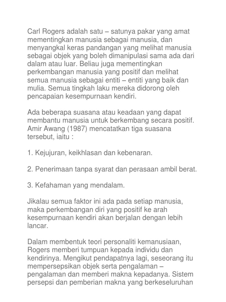 Teori Carl Rogers | PDF