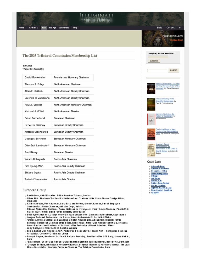 Trilateral Commission Membership List | PDF | Center For Strategic And ...