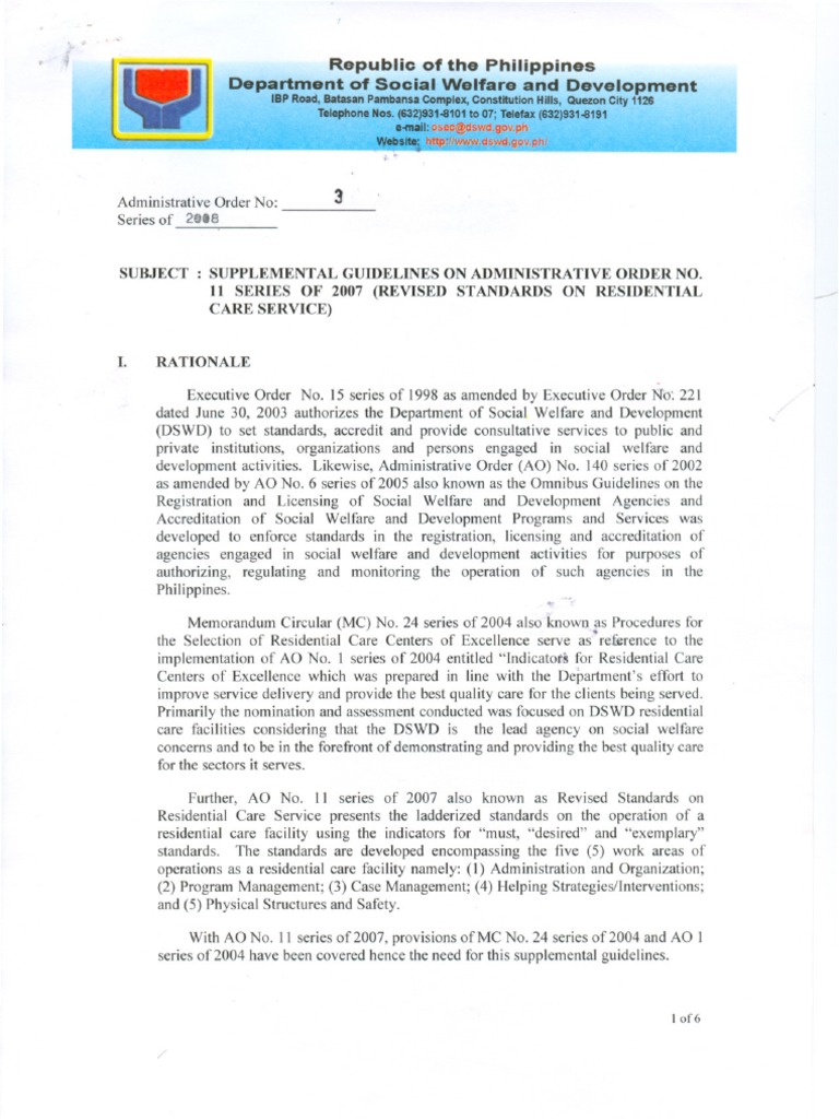 Aono32008 Supplemental Guidelines On Administrative Order No. | PDF ...